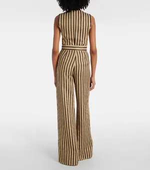 Max Mara Cestino Linen-blend Palazzo Pants - Beige
