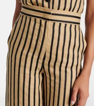 Max Mara Cestino Linen-blend Palazzo Pants - Beige