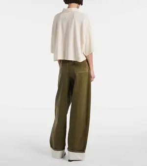 Bottega Veneta Cropped Cotton Polo Shirt