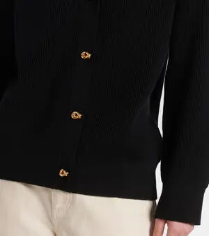 Bottega Veneta Knot Ribbed-knit Cardigan - Black