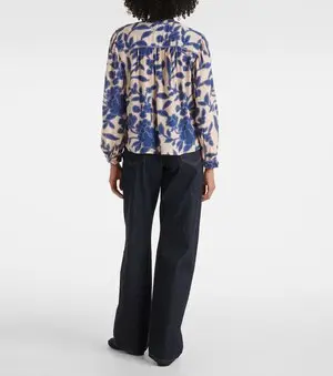 Velvet By Graham & Spencer Elda Printed Crêpe Blouse
