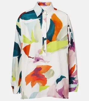Max Mara Verace Printed Cotton Top White
