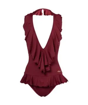 Chloé Ruffled One-piece Swimsuit - Red