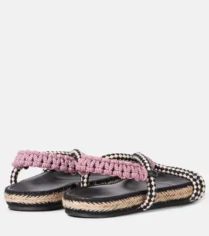 Isabel Marant Waltee Leather Espadrille Sandals - Black