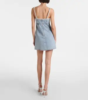 SELF-PORTRAIT Embellished Denim Minidress