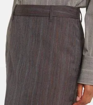 Bottega Veneta Striped Wool Skirt Pants