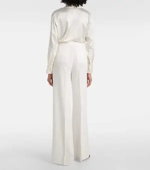 Max Mara Abetone High-rise Wide-leg Pants - Black