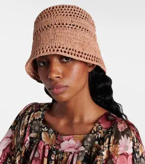 Chloé Raffia Bucket Hat - Pink