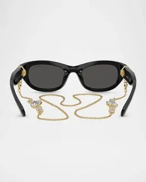 SWAROVSKI Rectangle Sunglasses - Black