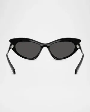 SWAROVSKI Embellished Cat-eye Sunglasses - Black