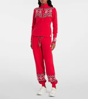 The Upside Keystone Embroidered Sweatpants - Red
