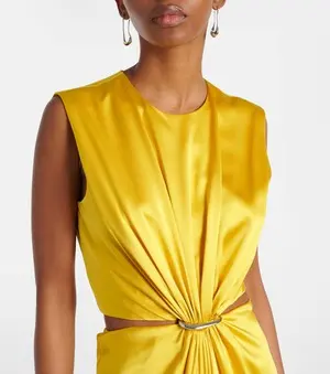 Max Mara Panaro Cutout Draped Silk Maxi Dress