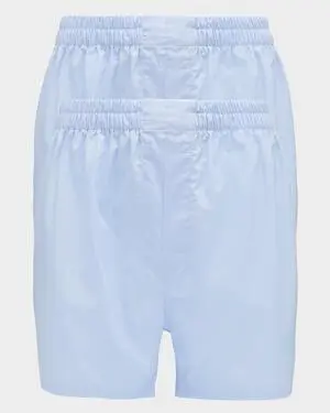 Neiman Marcus Apos;s 2-pack Cotton Boxers - Blue