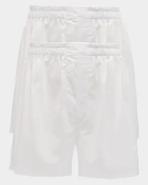Neiman Marcus Apos;s 2-pack Cotton Boxers - White