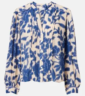 Velvet By Graham & Spencer Elda Printed Crepe Blouse - Multicoloured