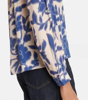 Velvet By Graham & Spencer Elda Printed Crepe Blouse