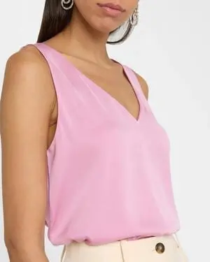 Kobi Halperin Sailor Sleeveless V-neck Blouse - Blush