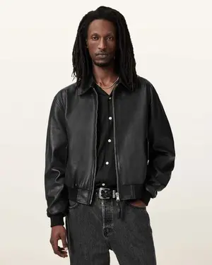 ALLSAINTS Marco Oversized Leather Bomber Jacket