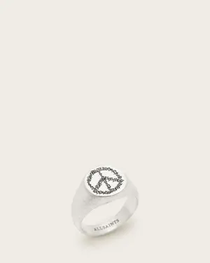 ALLSAINTS Leon Sterling Silver Engraved Ring - Warm Silver