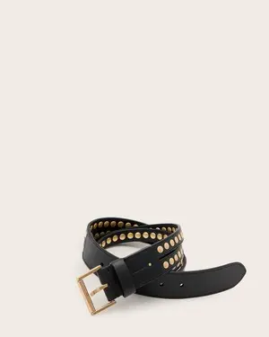 ALLSAINTS Jessica Studded Leather Belt - Black