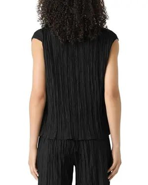 Eileen Fisher Crushed Silk Ballet Neck Top