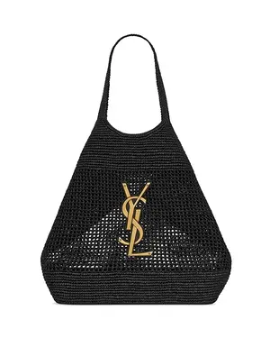Saint Laurent Saint Laurent Icare Raffia Tote Black
