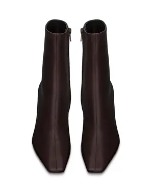 Saint Laurent Jill Mid Heel Booties - Brown
