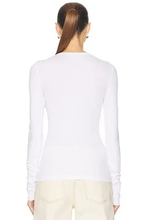 GRLFRND Crew Neck Long Sleeve Tee - White
