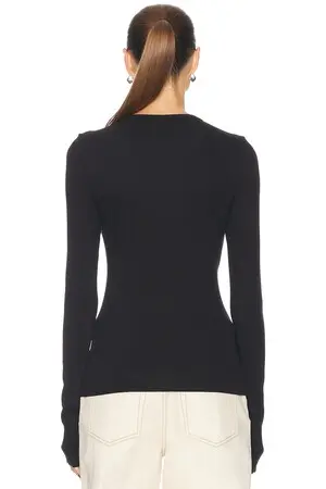 GRLFRND Crew Neck Extra Long Sleeve Tee - Black