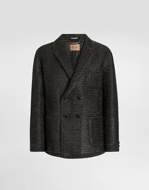 Dolce & Gabbana Double-breasted Raffia Mesh Jacket