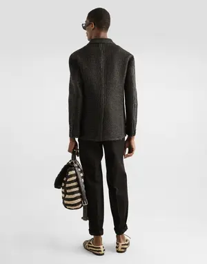 Dolce & Gabbana Double-breasted Raffia Mesh Jacket