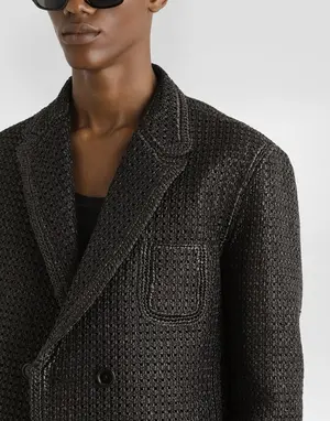 Dolce & Gabbana Double-breasted Raffia Mesh Jacket