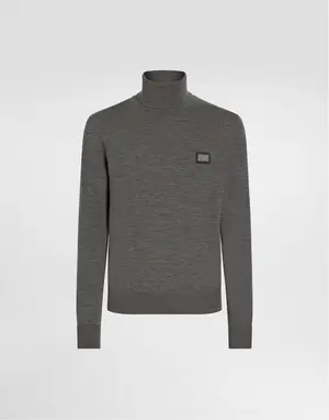 Dolce & Gabbana Wool Turtleneck Sweater - Grey