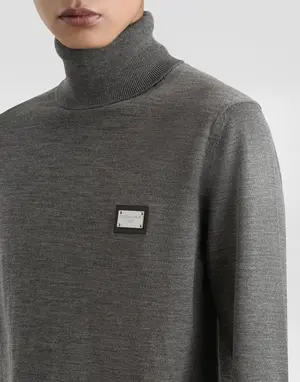 Dolce & Gabbana Wool Turtleneck Sweater - Grey