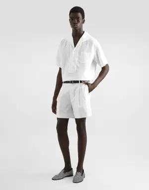 Dolce & Gabbana Cotton Gabardine Shorts With Double Darts - White