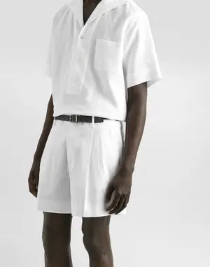 Dolce & Gabbana Cotton Gabardine Shorts With Double Darts - White