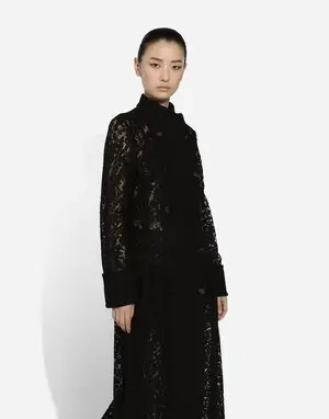 Dolce & Gabbana Double-breasted Cordonetto Lace And Wool Crêpe Coat