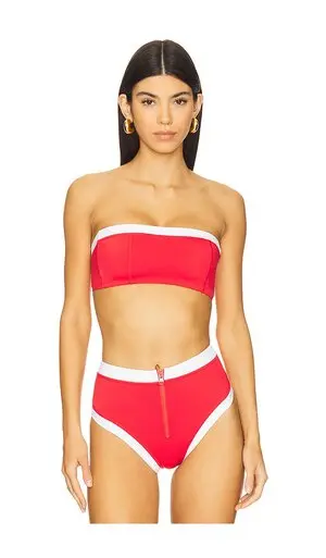GIGI C X Zoe Bikini Top - Red & White