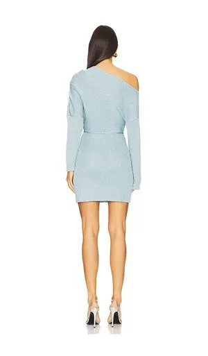 NEVER FULLY DRESSED One Shoulder Metallic Mini Dress