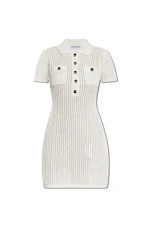 SELF-PORTRAIT Self-Portrait Sequin Crochet Mini Dress - White