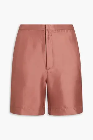 Loulou De Saison Loulou Studio Poseidon Silk-twill Shorts - Antique Rose