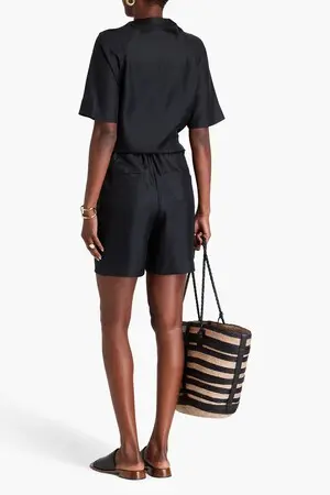 Loulou De Saison Poseidon Silk-twill Shorts - Black