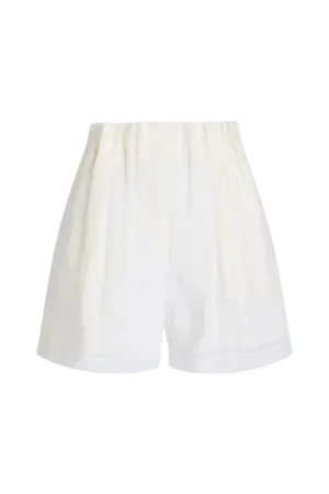 Brunello Cucinelli Pleated Cotton-organdie Shorts - Ecru