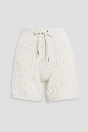 Brunello Cucinelli Sequin-embellished Cotton-blend Shorts