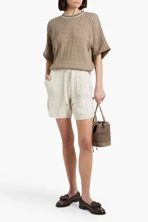 Brunello Cucinelli Sequin-embellished Cotton-blend Shorts