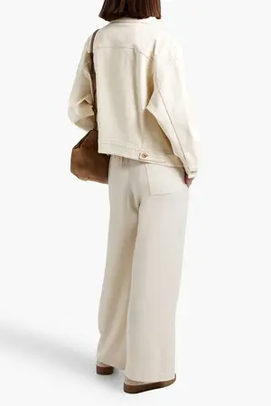 Brunello Cucinelli Bead-embellished Denim Trucker Jacket - Cream