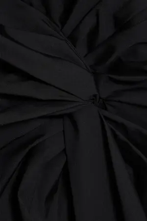 Carolina Herrera Twisted Cotton-blend Poplin Halterneck Midi Dress