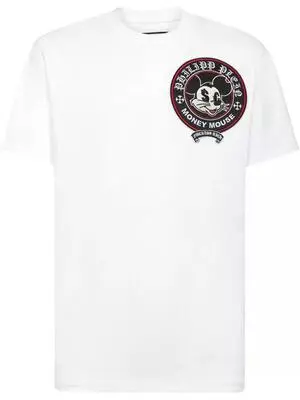 Philipp Plein Money Mouse-embroidered T-shirt - White
