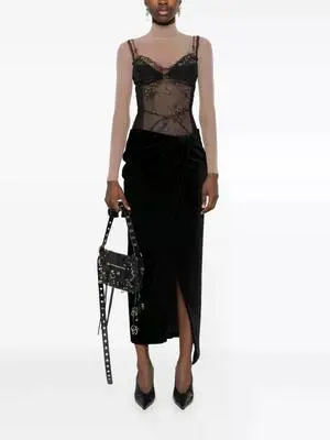 Balenciaga Velvet Midi Skirt