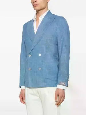 BARBA NAPOLI Double-breasted Blazer - Blue